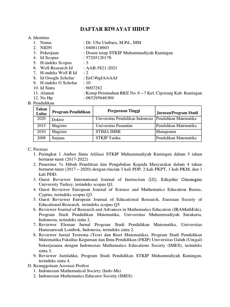 CV Uba Umbara Rev | PDF