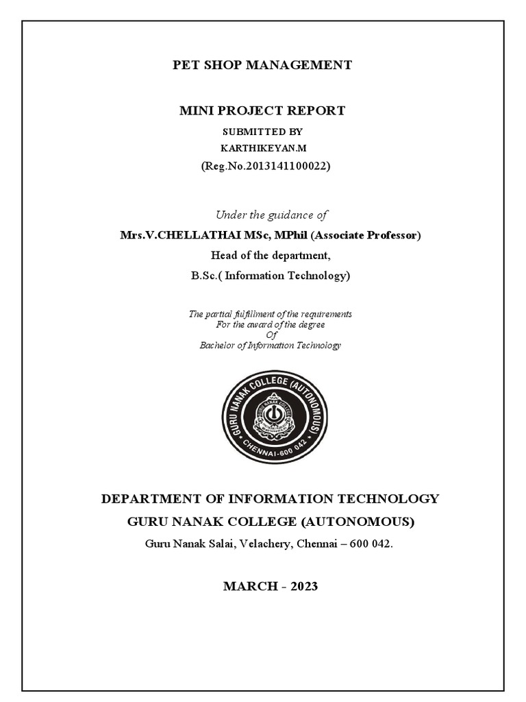 MINI PROJECT FINAL FORMAT Karthikeyan.m | PDF | Computer Programming ...
