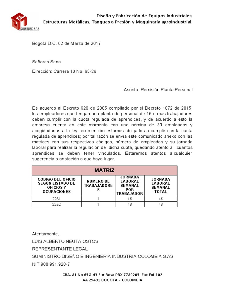 Remisión de Planta de Personal SENA | PDF