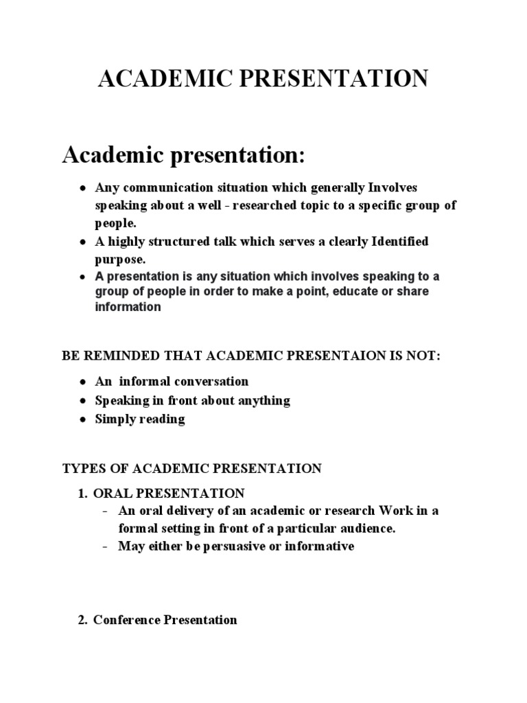 Academic Presentation Academic Presentation | PDF