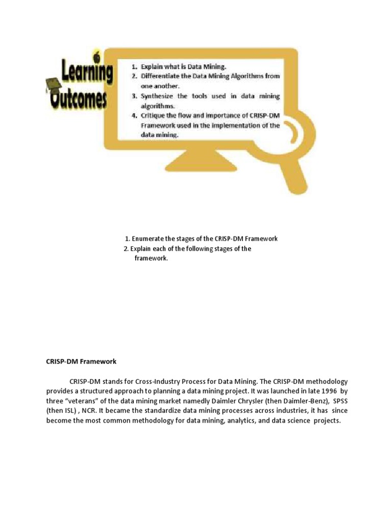 WEEK 4-CRISP-DM Framework | PDF | Data Analysis | Computing WEEK 4-CRISP-DM Framework | PDF | Data Analysis | Computing