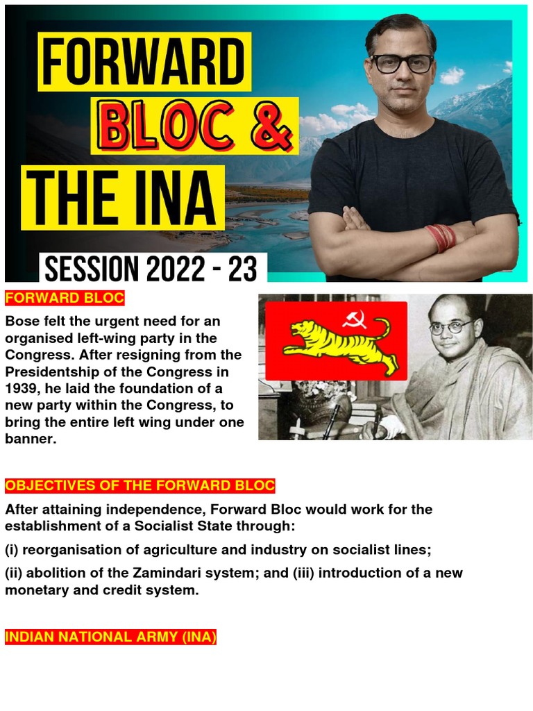 Forward Bloc and The INA | PDF