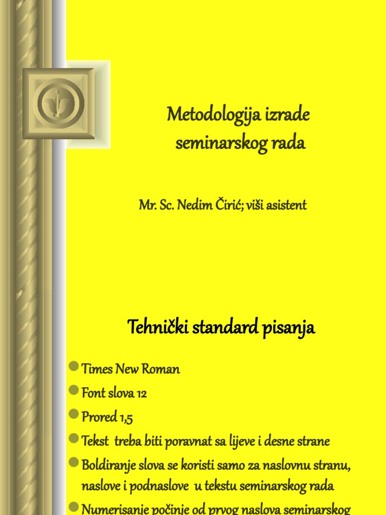 Upute Za Seminarski Rad | PDF