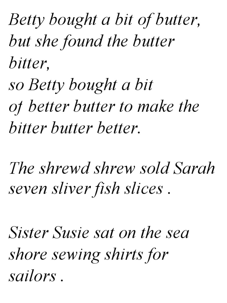 Diction Exercises | PDF