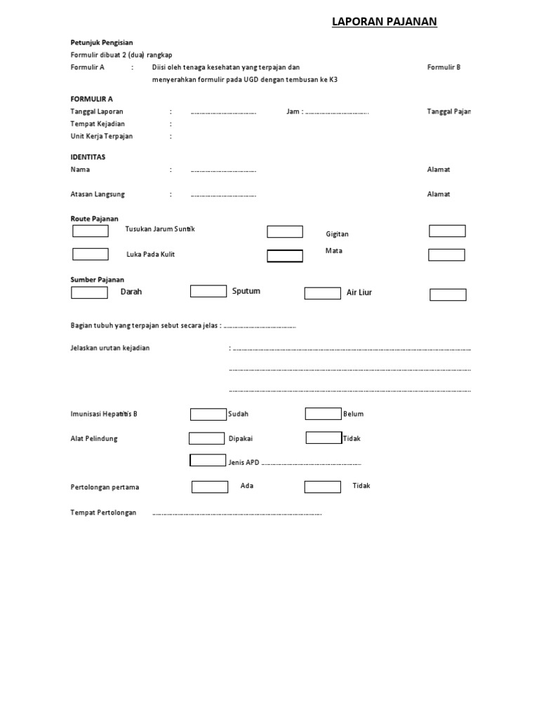 Form Pajanan K3 | PDF