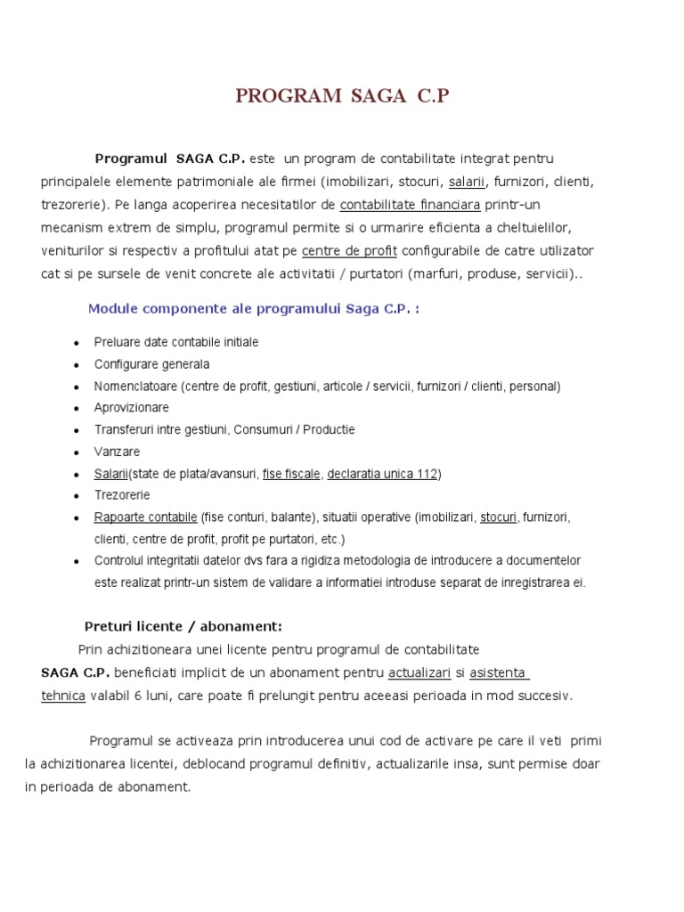 Program Saga C | PDF