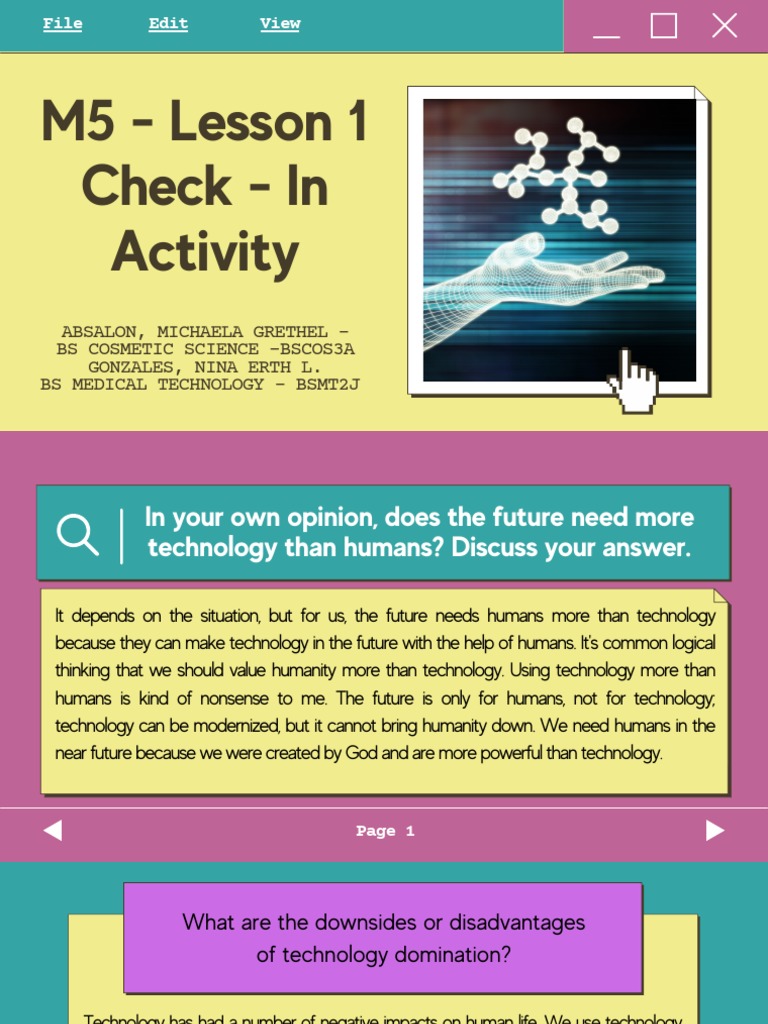 M5 Lesson 1 Check in Activity | PDF | Computers