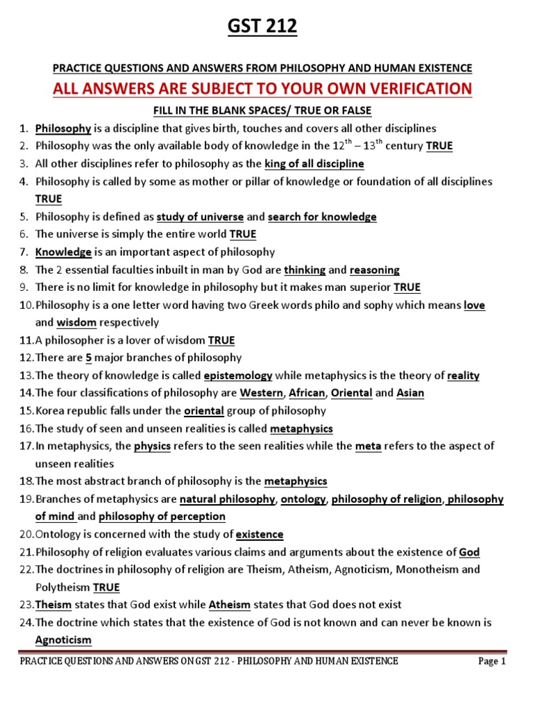 All Answers Are Subject To Your Own Verification | PDF | Truth | Knowledge