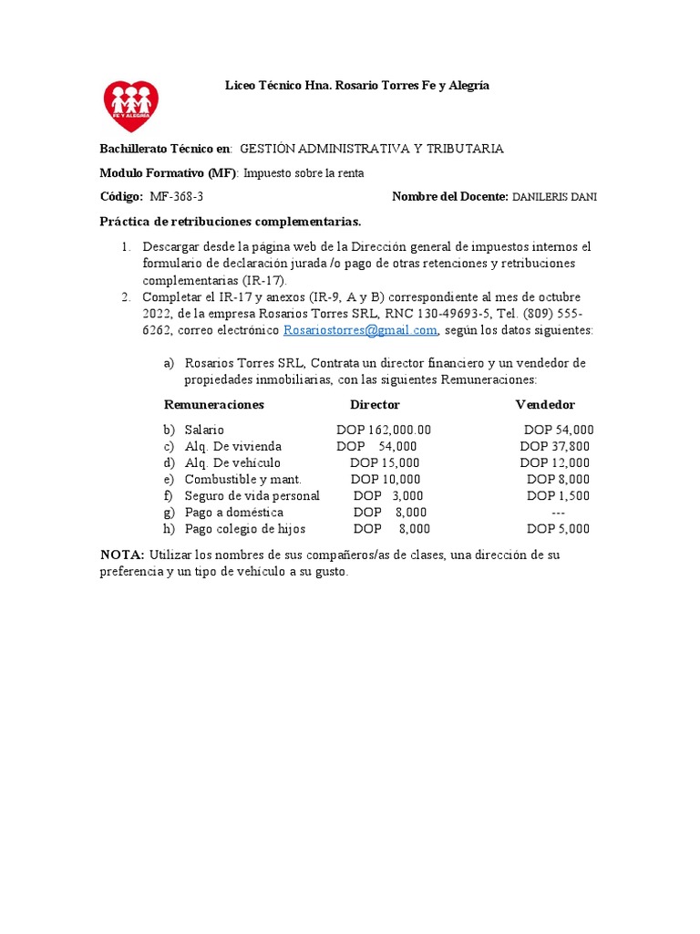 Práctica de Retribuciones Complementarias | PDF