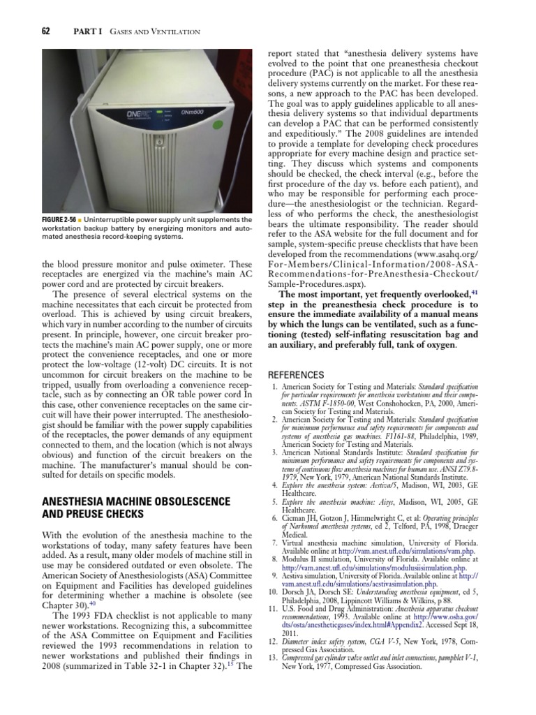Anesthesia Machine Safety Guidelines | PDF | Power Supply | Anesthesia