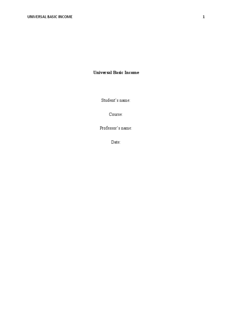Universal Basic Income | PDF | Poverty Reduction | Poverty