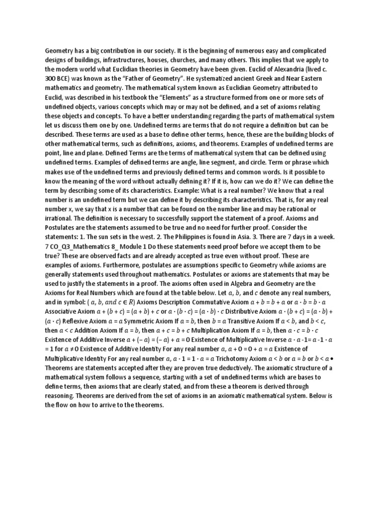 Geometry | PDF | Axiom | Mathematics