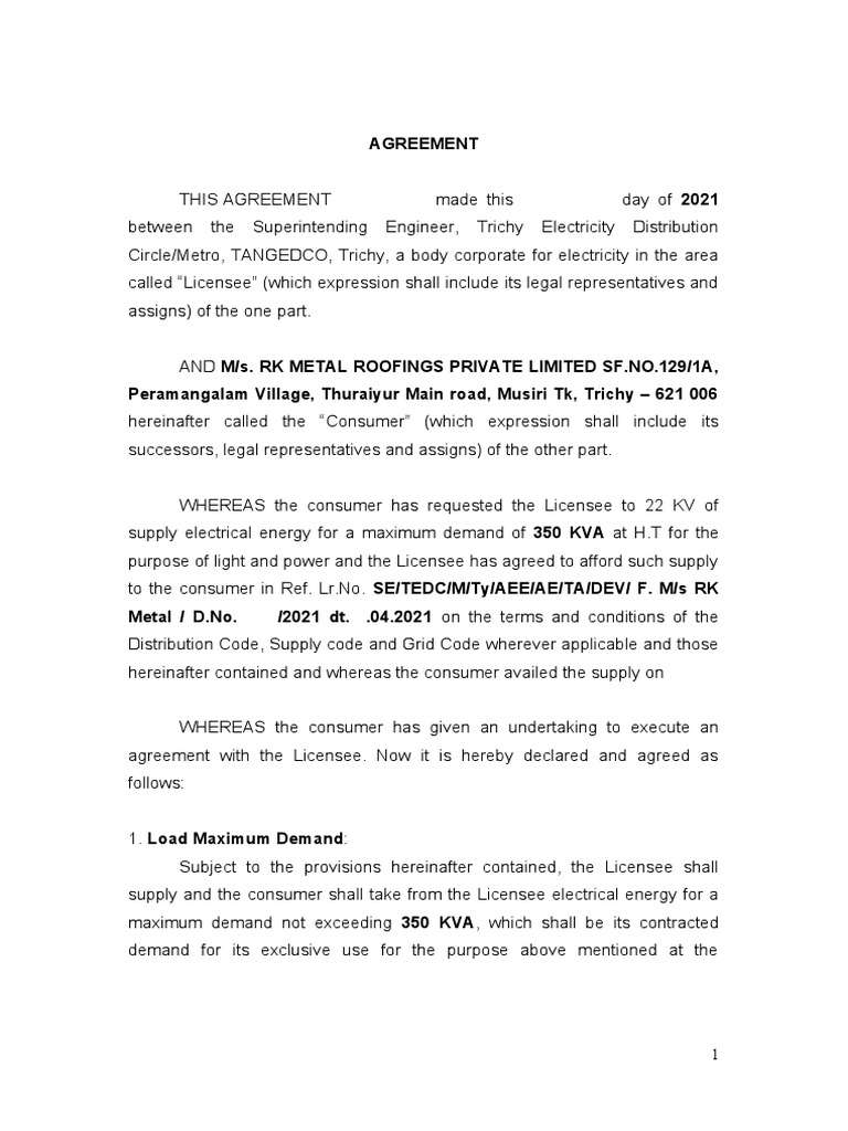 HT Agreement | PDF | Physical Quantities | Electromagnetism