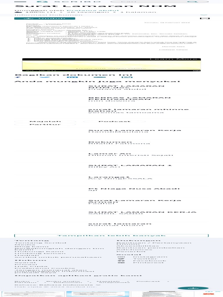 Surat Lamaran NHM PDF | PDF