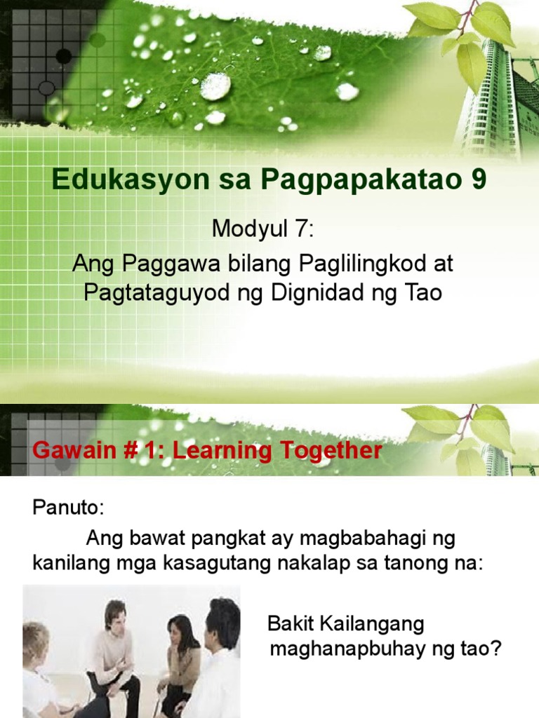 Esp g9 Paggawa Bilang Paglilingkod ... | PDF