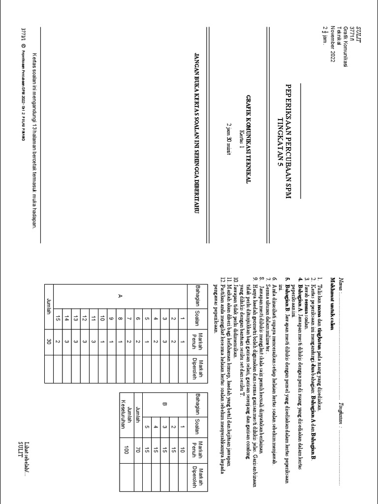Soalan Trial Penang Set 2 - 2022 | PDF
