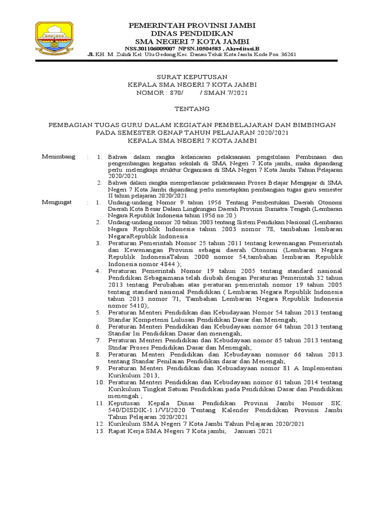 Konsiderant SK 2021 GENAP | PDF