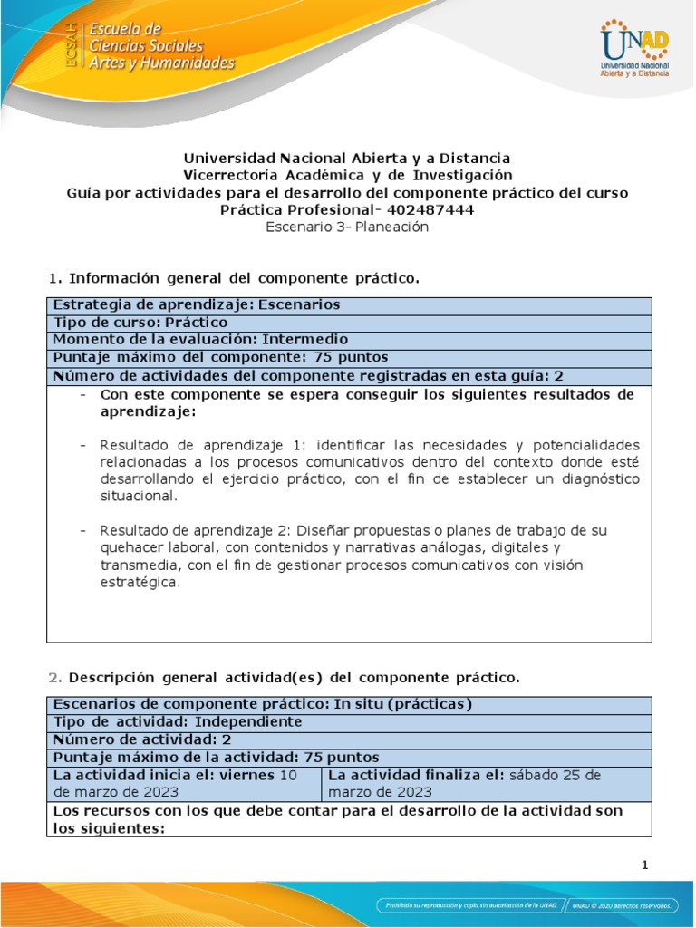 Guía para El Desarrollo Del Componente Práctico y Rúbrica de Evaluación - Unidad 2 - Escenario 3 ...