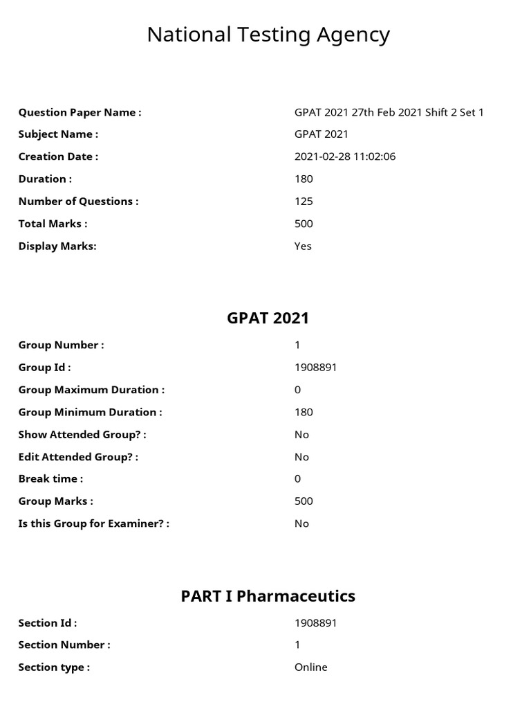 Gpat Question Paper 2021 | Download Free PDF | Multiple Choice | Evaluation