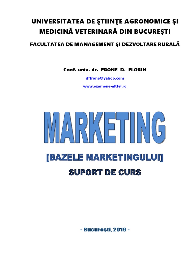 Curs - de Marketing Frone - 2020-2021 | PDF