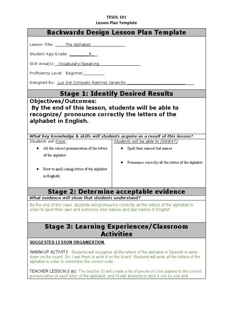 Backward Design Lesson Plan Template Luz Del Consuelo Ramirez Jaramillo ... Backward Design Lesson Plan Template Luz Del Consuelo Ramirez Jaramillo ...