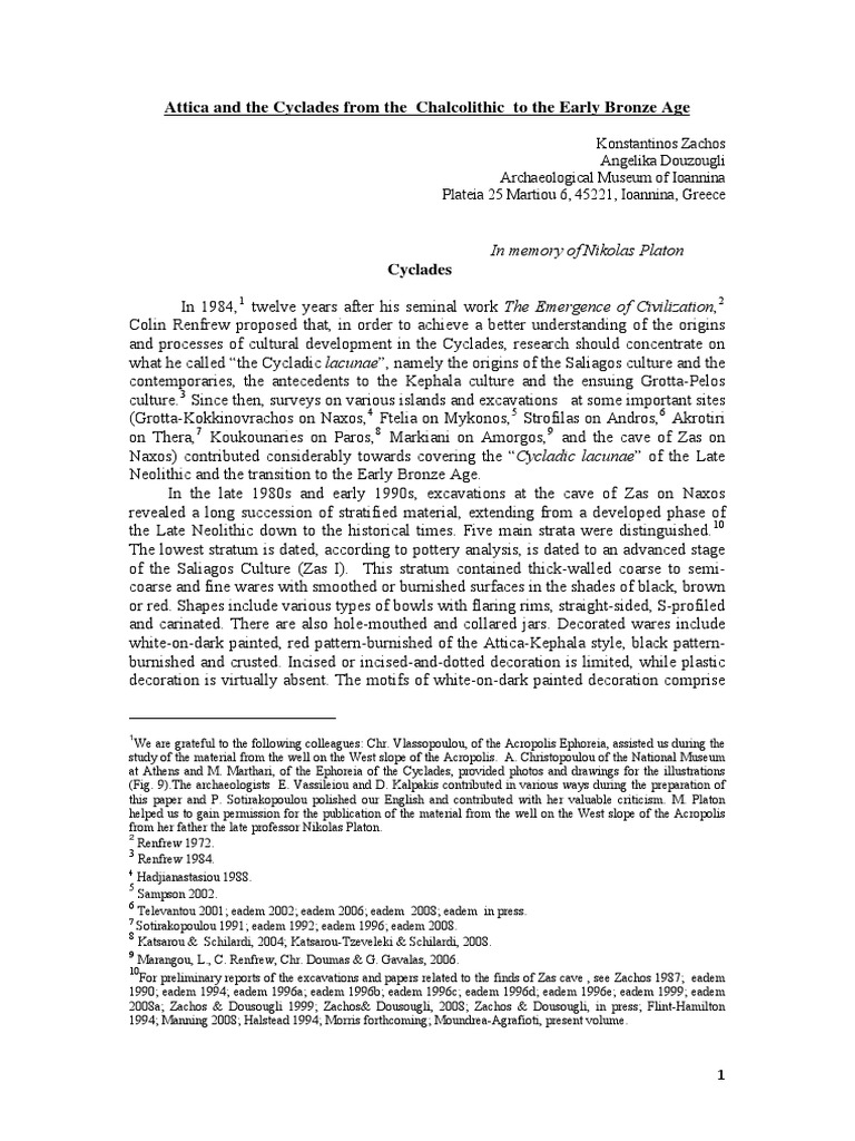 Attica and The Cyclades From The Chalcol | PDF | Pottery