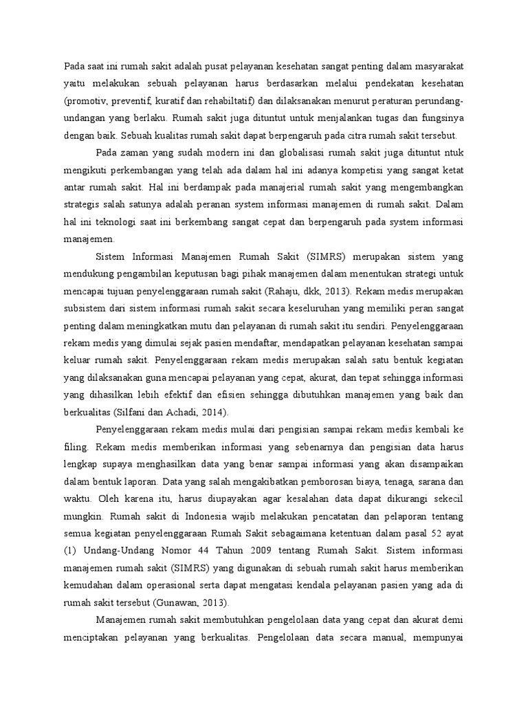 Pada Saat Ini Rumah Sakit Adalah Pusat Pelayanan Kesehatan Sangat ...