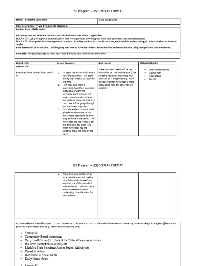 Coaching Cycle 2 Lesson Plan | PDF | Lesson Plan | Worksheet