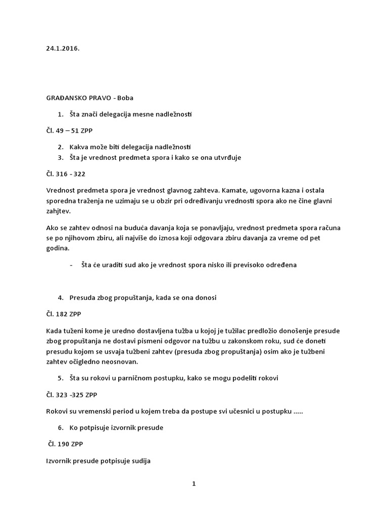 Pitanja Za Pravosudni br.1 | PDF