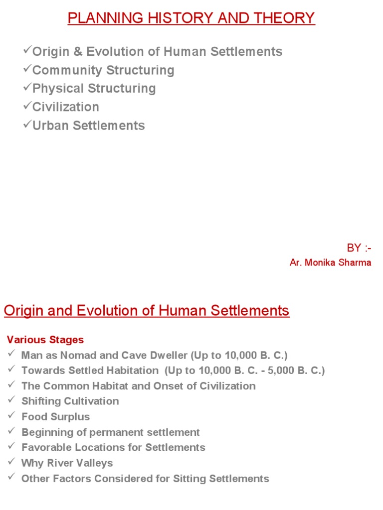 Evolution Of Settlements Pdf Human Agriculture