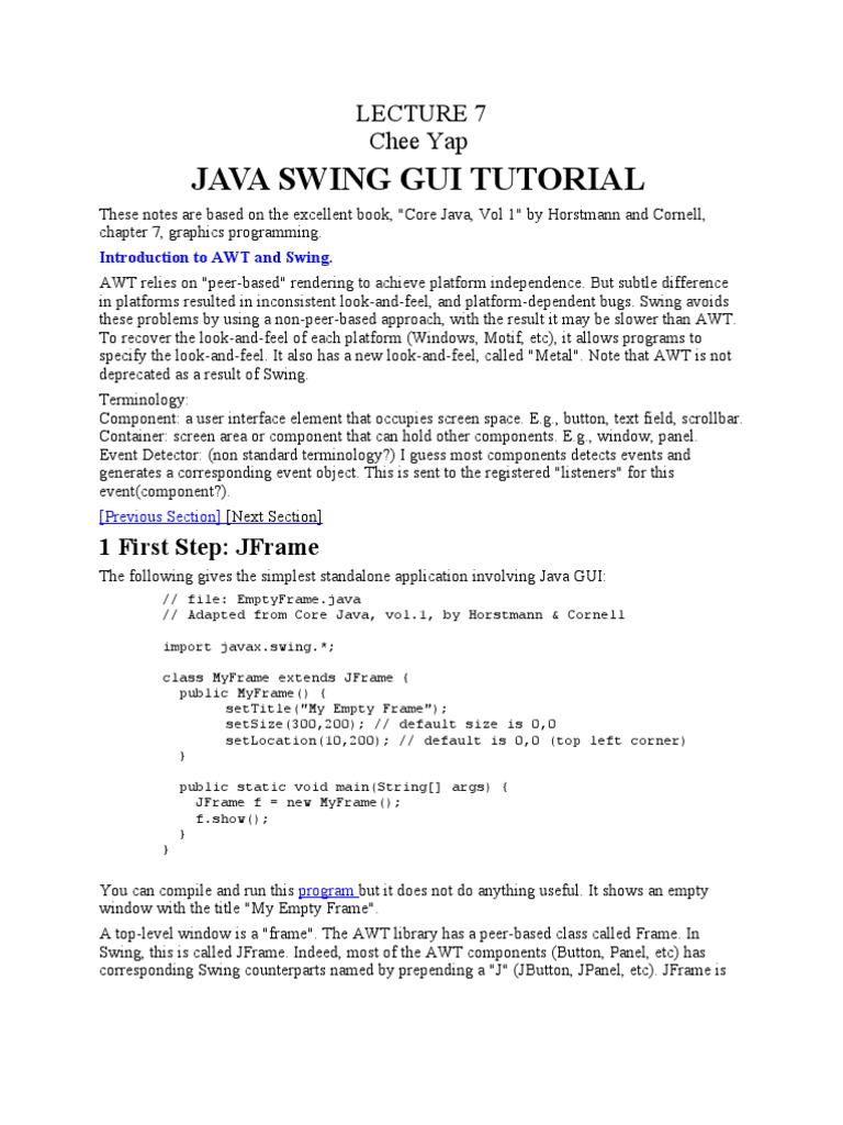 Serious Java | PDF | Method (Computer Programming) | Graphical User Interfaces