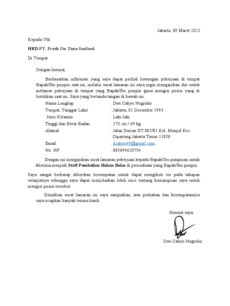 PT. Fresh On Time Seafood: Jakarta | PDF