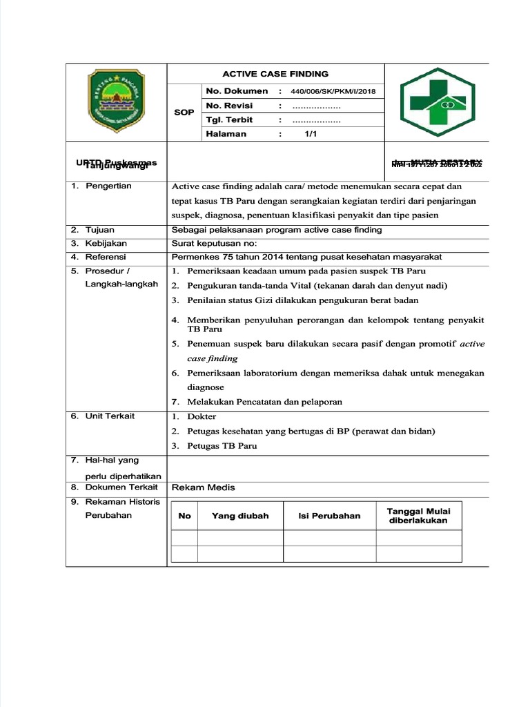 Metode Active Case Finding Tb Paru Pdf