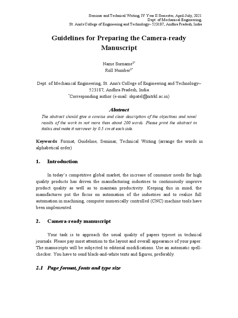 Format of Paper-1 | PDF | Page Layout | Writing