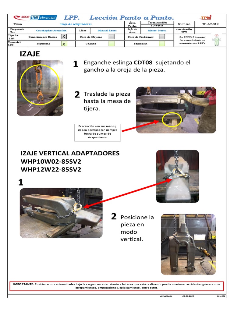 (1.10) TC-LP-019 - Izaje de Adaptadores | PDF