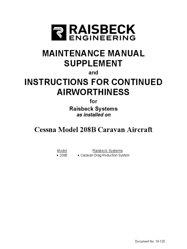 Maintenance Manual Supplement Instructions For Continued Airworthiness ...