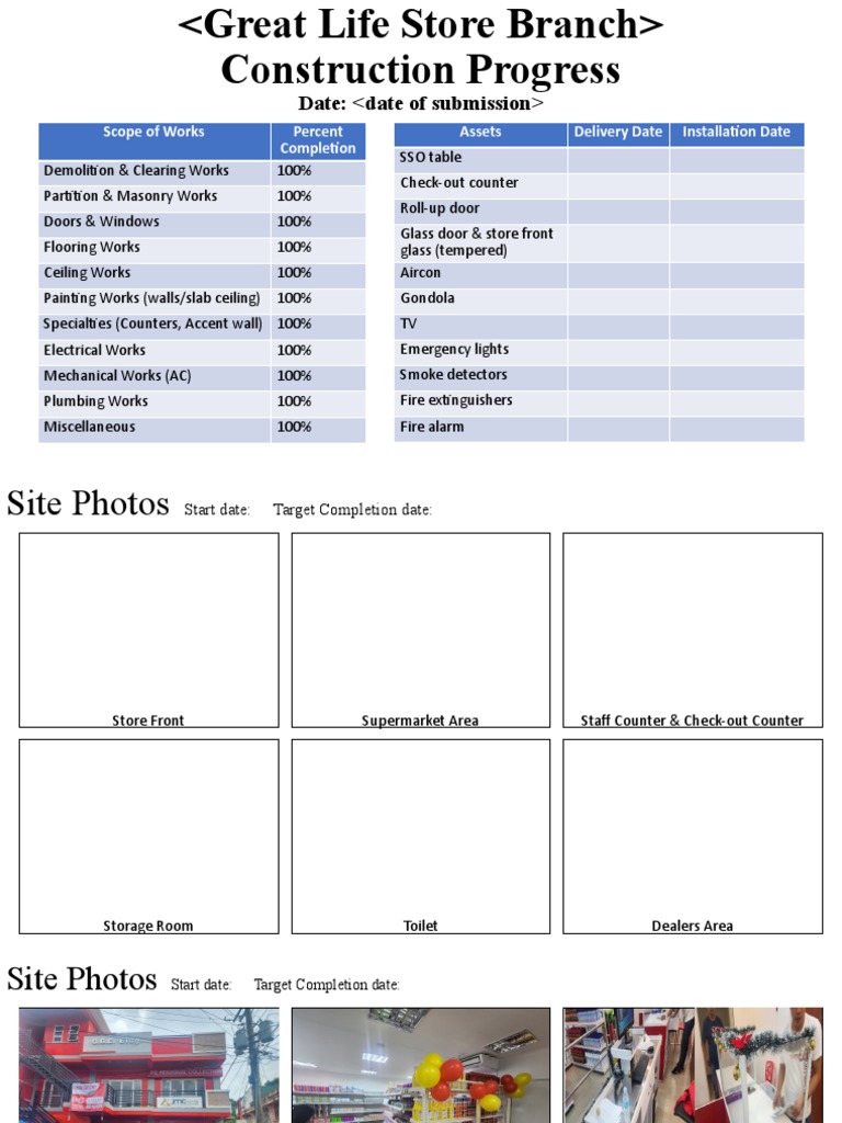 GLS Construction Progress Report Format (1) | PDF