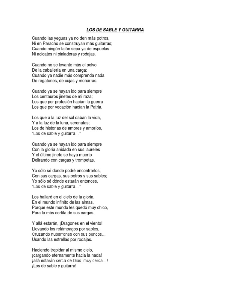 Los de Sable y Guitarra | PDF