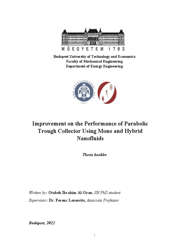 Improvement On The Performance Of Parabolic Trough Collector Using Mono And Hybrid Nanofluids