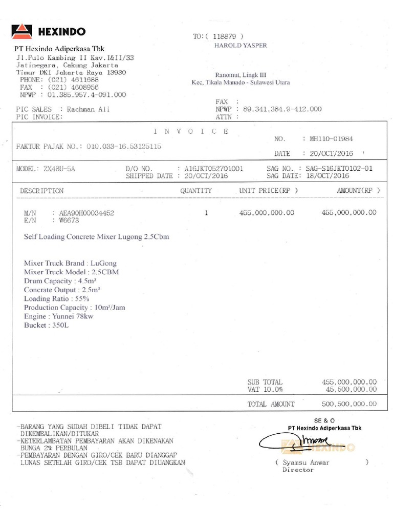 Invoice Self Loading Mixer | PDF