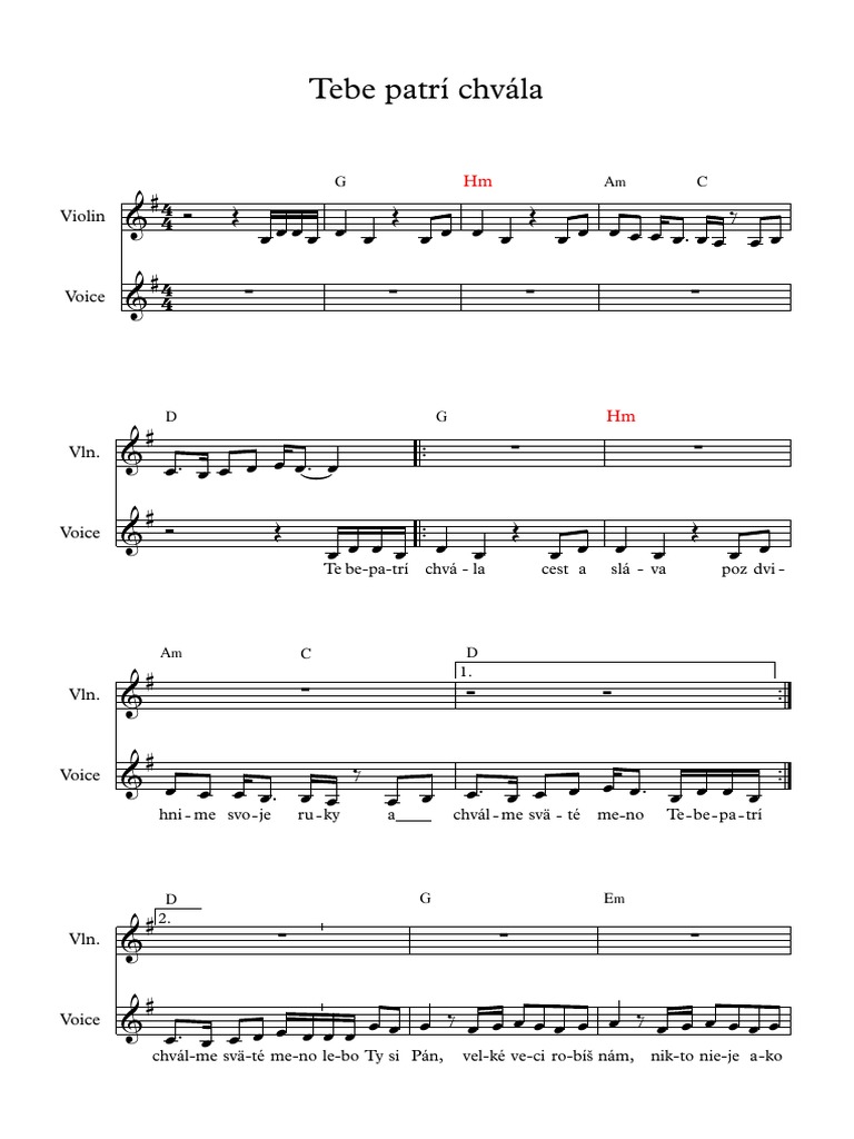 Tebe Patrí Chvála | PDF