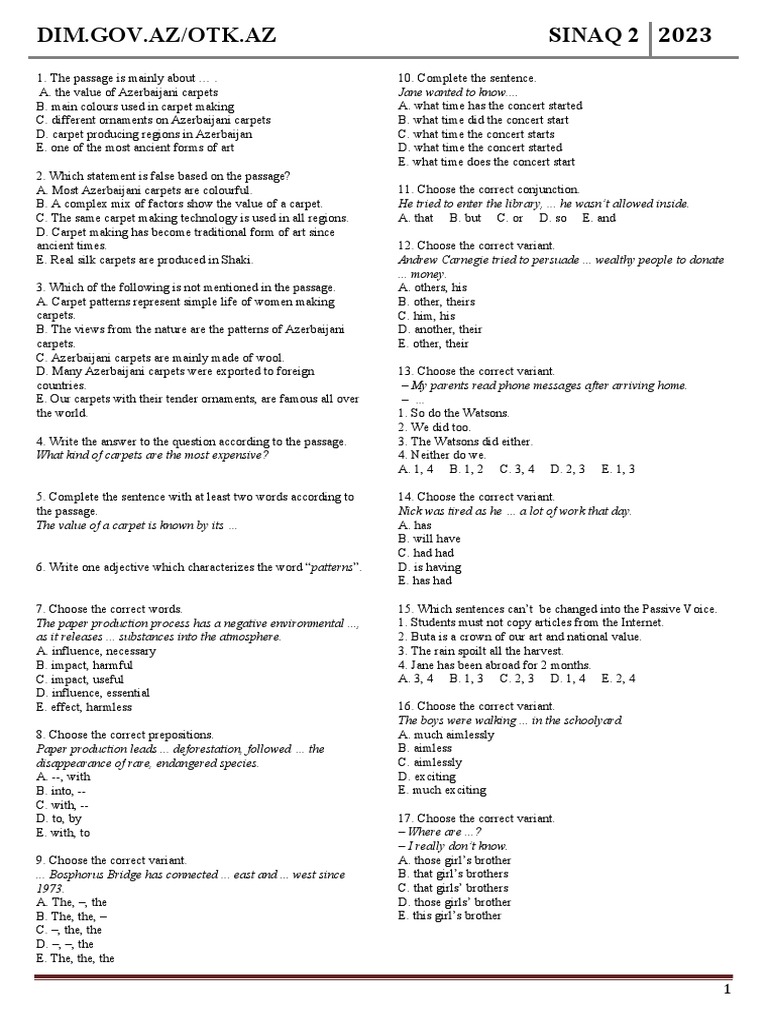2023 Sinaq 2 | PDF | Language Arts & Discipline | Foreign Language Studies