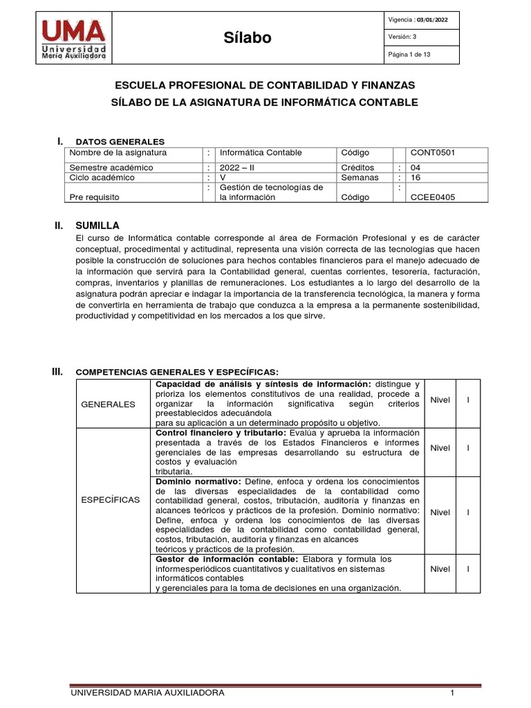 CYF-Informatica Contable 2022-2 | PDF | Contabilidad | Auditoría
