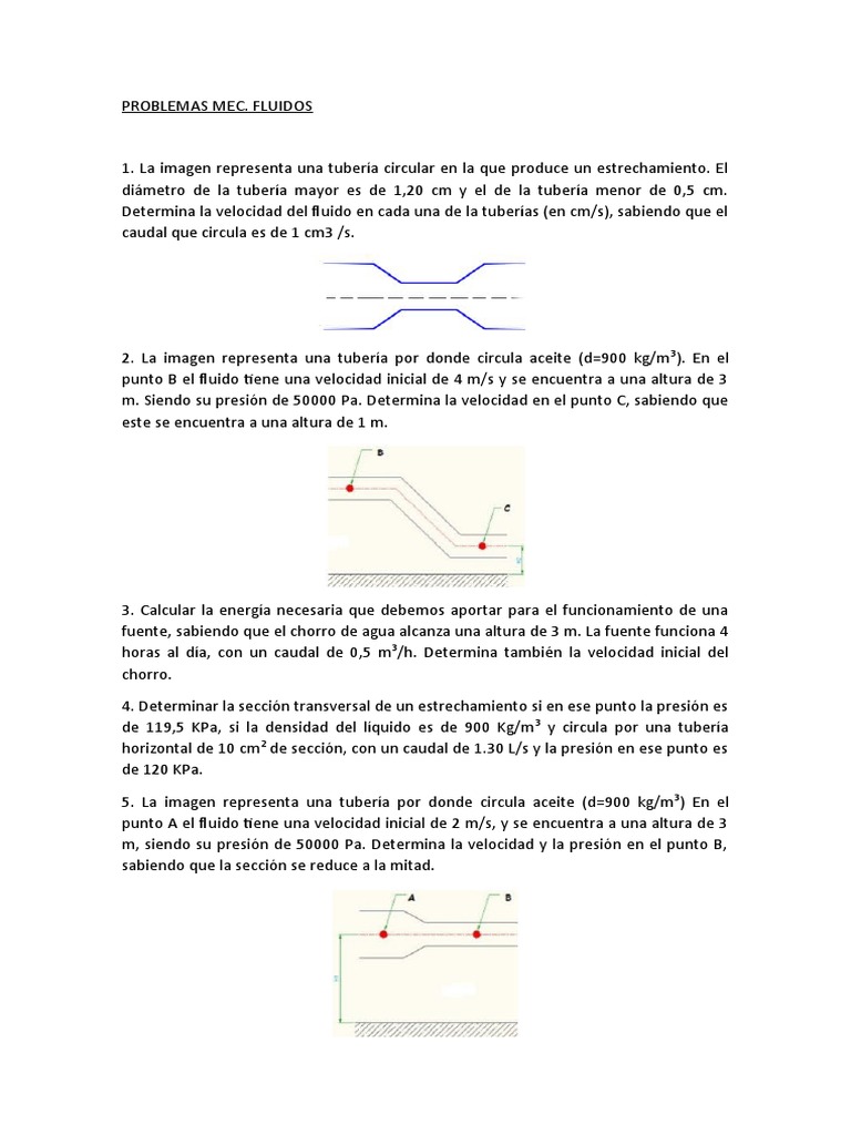 PROB FLUID Bac | PDF | Tubería (transporte de fluidos) | Presión