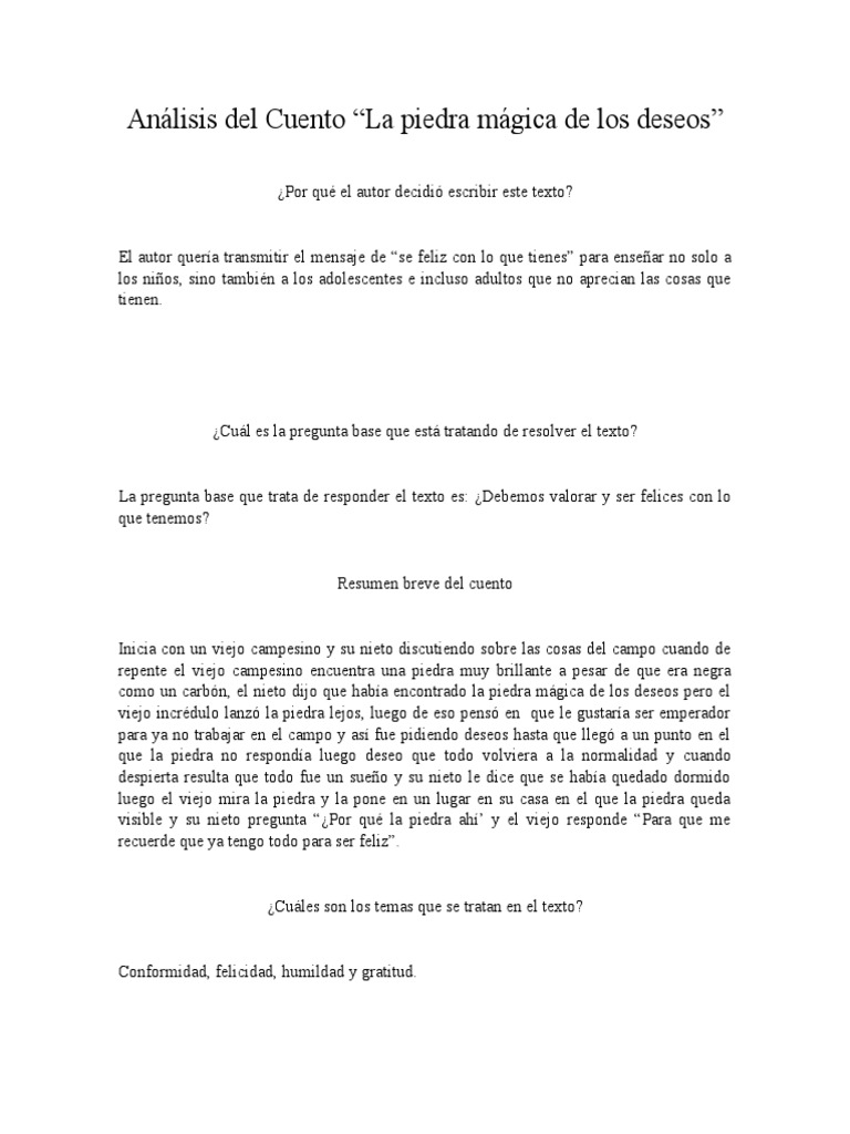 Análisis Del Cuento | PDF | Pensamiento crítico | Pensamiento