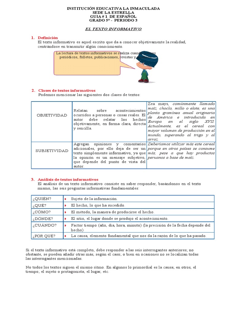 1 - Guia El Texto Informativo | PDF