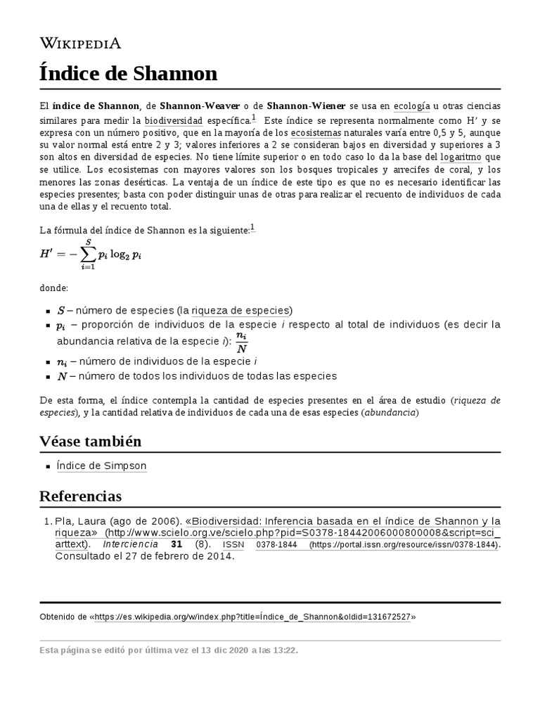 Índice de Shannon | PDF