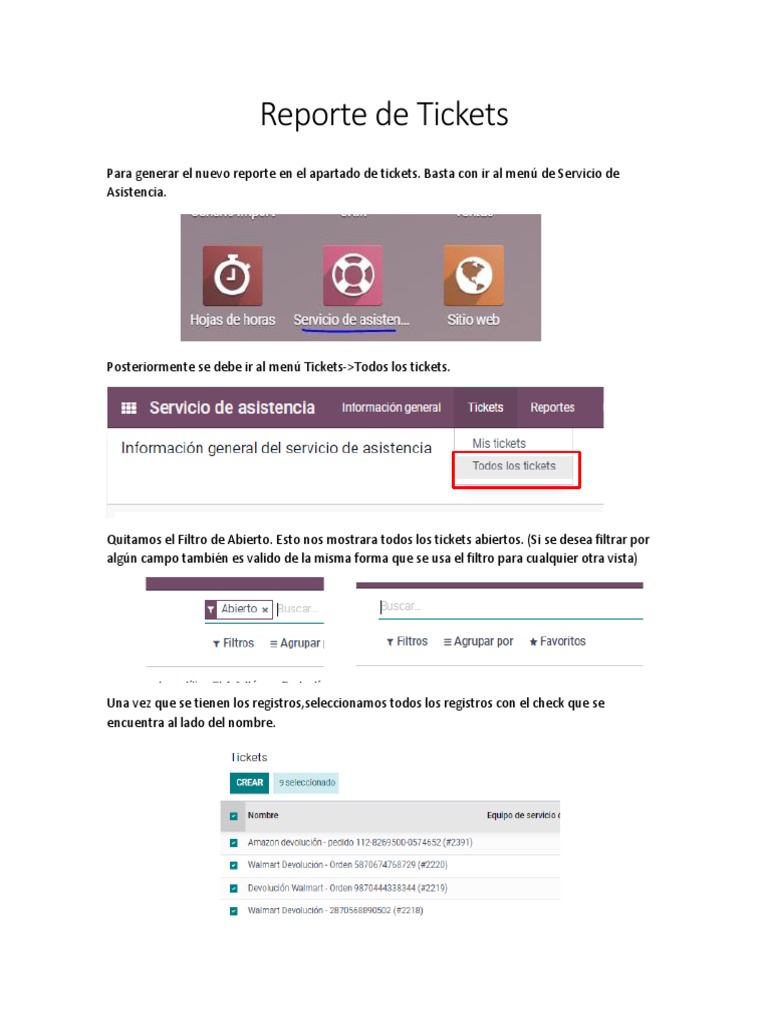 Reporte de Tickets | PDF