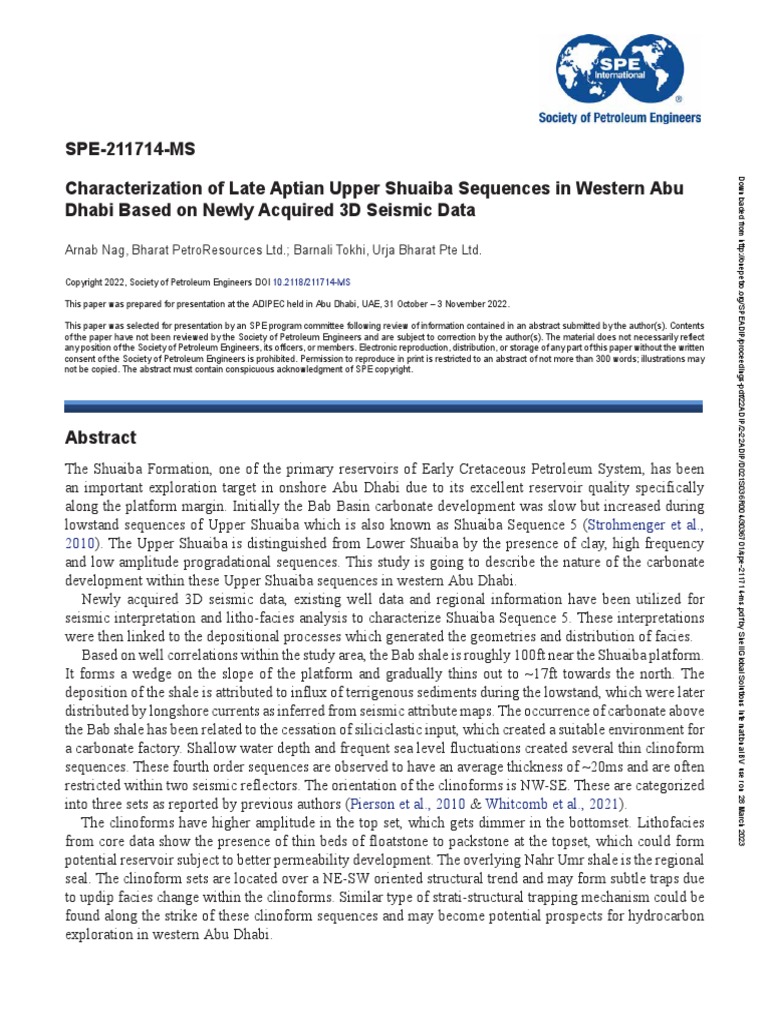 Spe-211714-Ms - Block 1 | PDF | Petroleum Reservoir | Shale