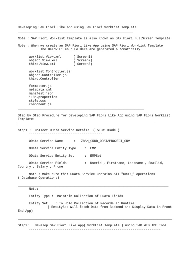 Class4 Notes & Diagram Attachments SAP Ui5 Fiori Odata CDS Course | PDF ...